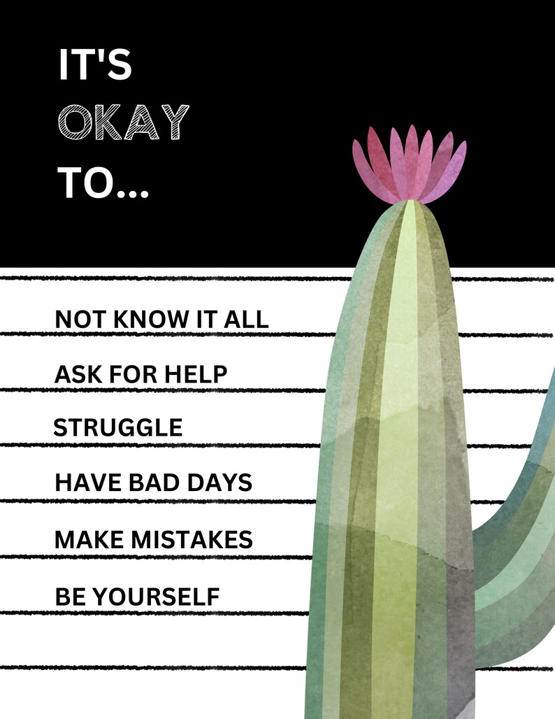 Cactus Classroom Poster Set: 10 Growth Mindset Quotes (digital Download ...