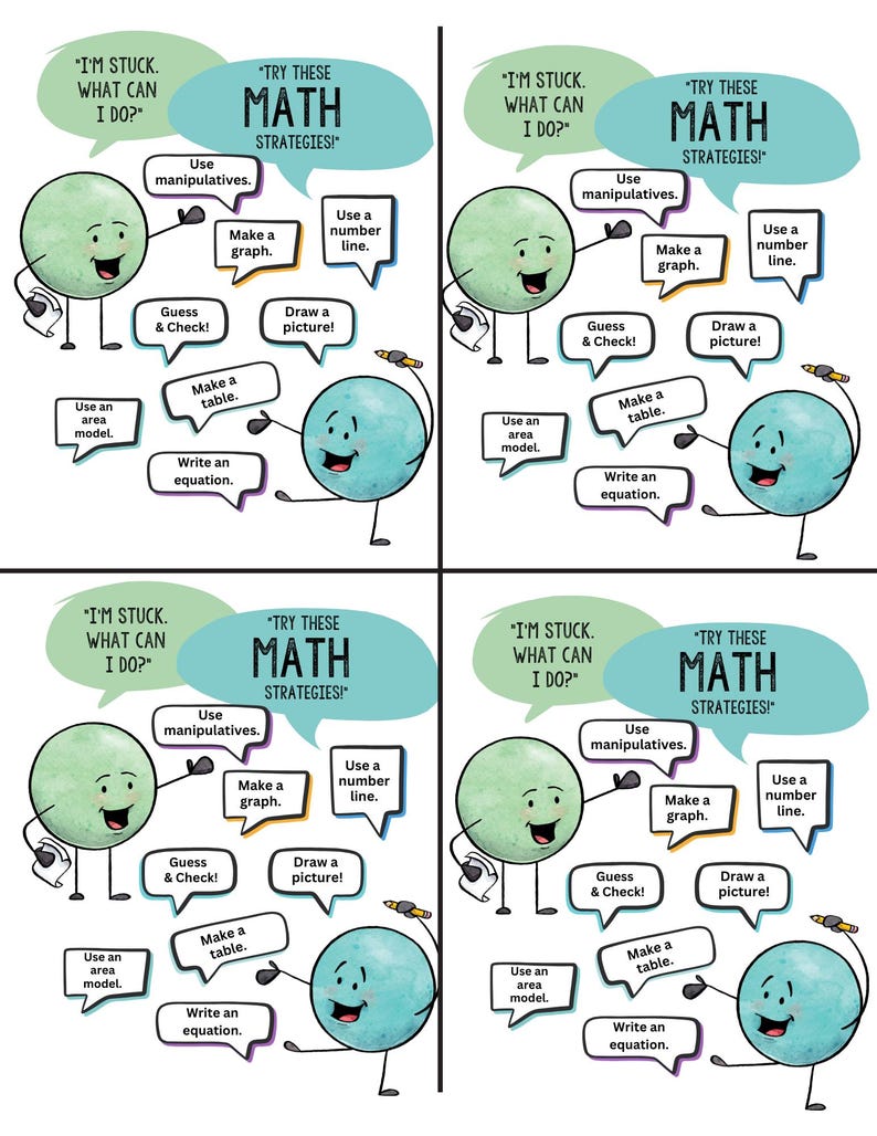 Math Strategies Reminder Poster | Printable | Interactive Notebook ...