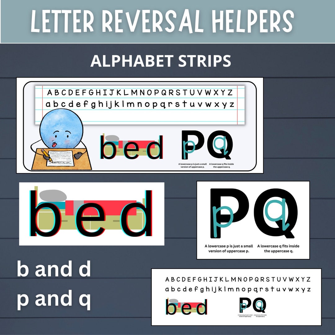 Letter Reversal Sentence Strips | B and D | P and Q | Uppercase and ...