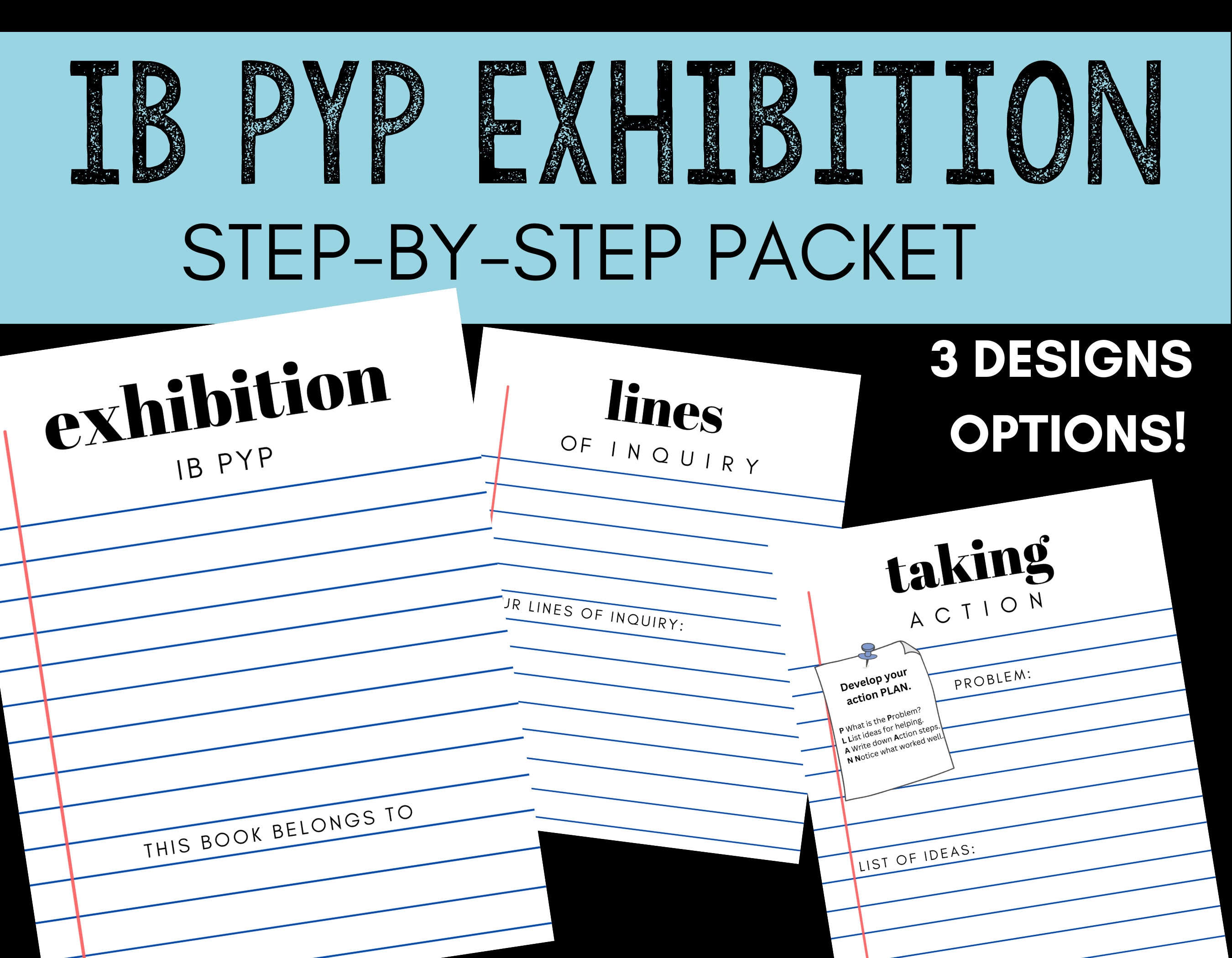 IB PYP Exhibition Work Packets | Step=by-step Student Worksheets | All ...