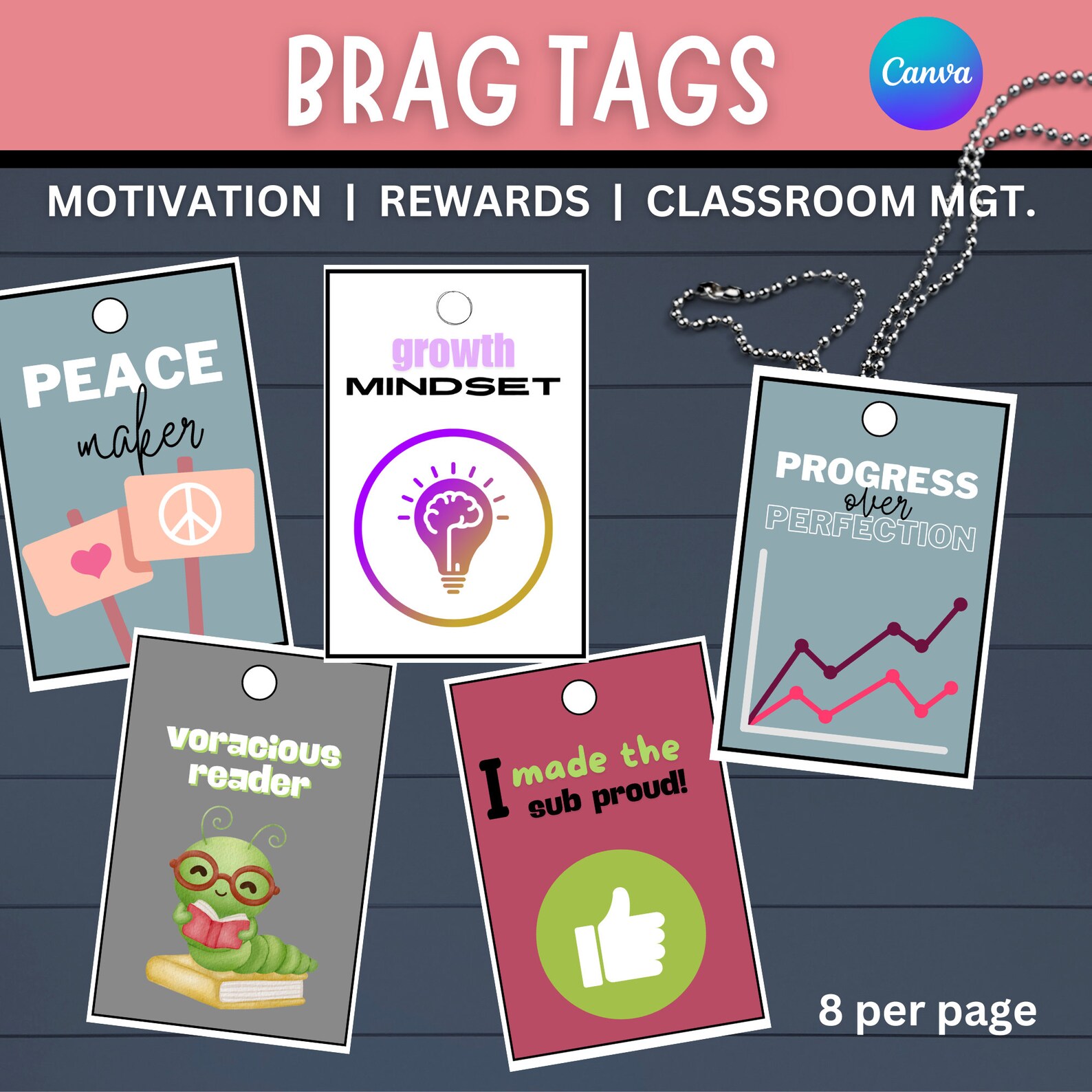 Brag Tags | Brave Tags | Motivation | Classroom Management | Goal ...