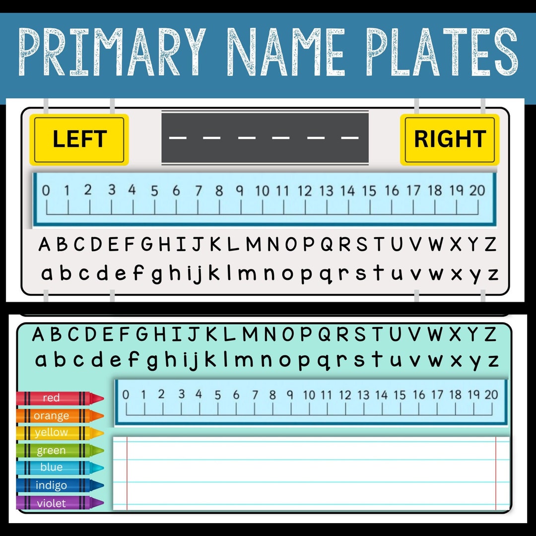 Primary Desk Name Plates: Alphabet, Number Line (digital Download) - Etsy
