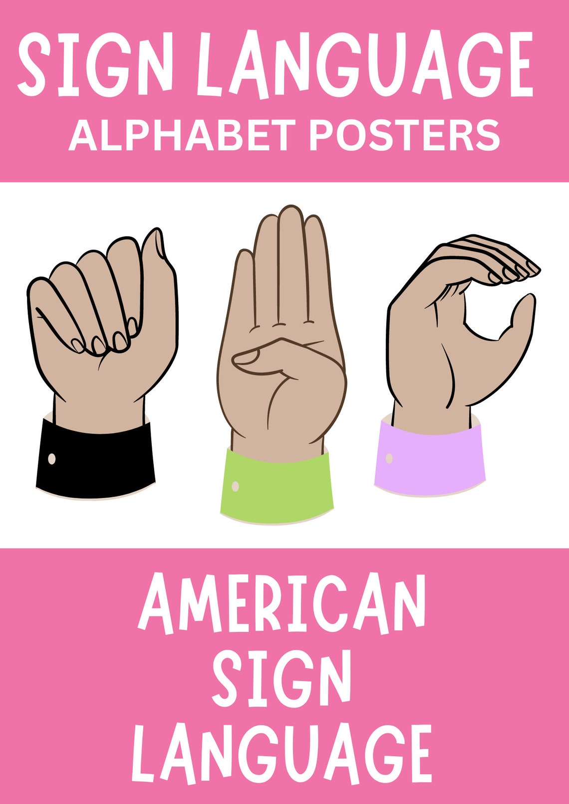ASL Sign Language Alphabet Posters | Hearing-impaired | Special ...