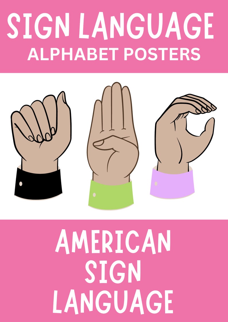 ASL Sign Language Alphabet Posters | Hearing-impaired | Special ...