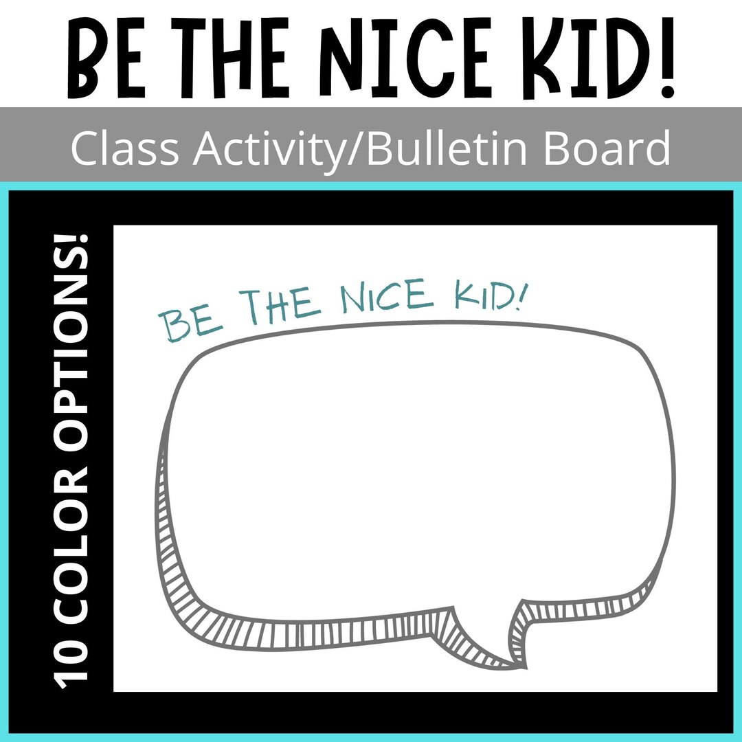 Be the Nice Kid Activity | Social-emotional Learning | Kindness ...