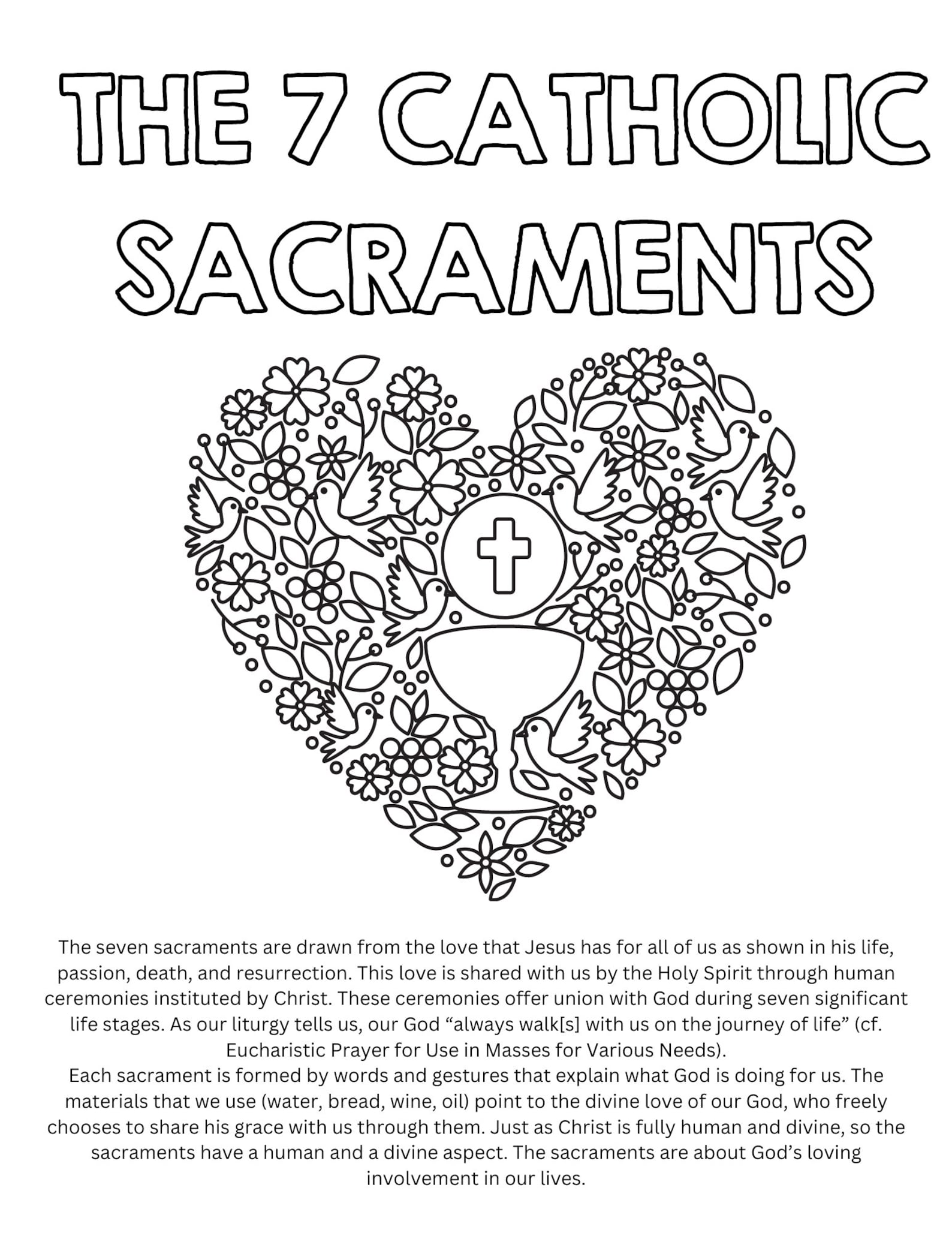 Seven Sacraments Coloring Book & Posters - Catholic Education - Etsy