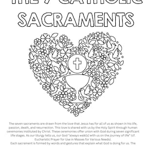 Seven Sacraments Coloring Book & Posters - Catholic Education - Etsy