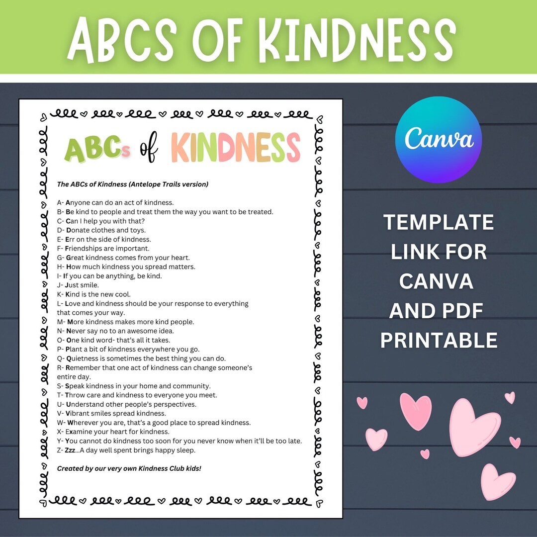 Abcs of Kindness | Kindness Club | Classroom Management | Community ...