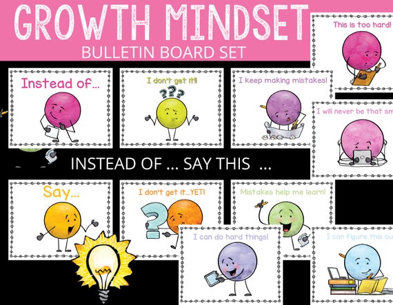 Growth Mindset Bulletin Board Printables Posters Social - Etsy Canada