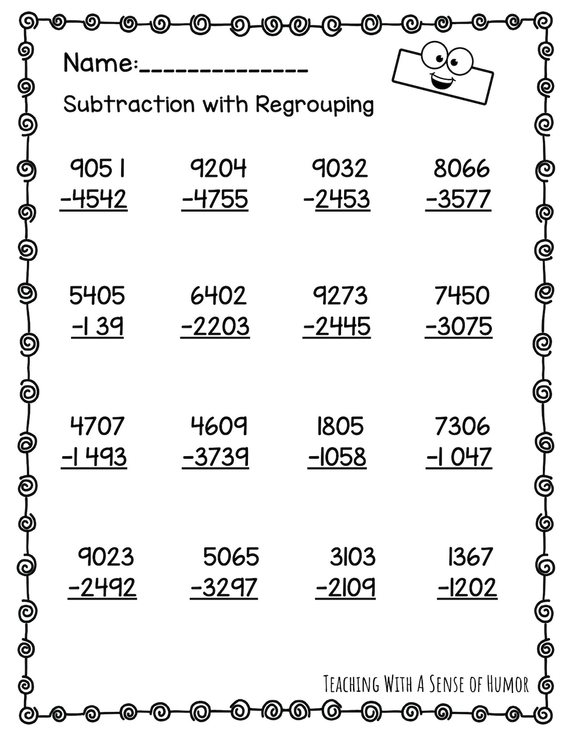 Addition and Subtraction Worksheets With Regrouping (printable) - Etsy