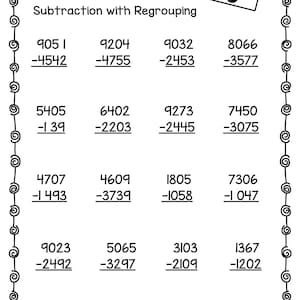 Addition and Subtraction Worksheets With Regrouping (printable) - Etsy