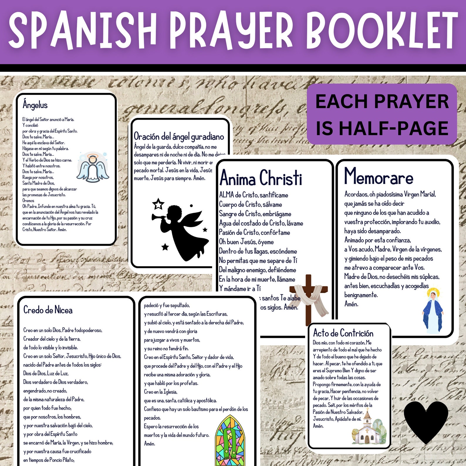 Spanish Catholic Prayer Booklet: 25 Traditional Prayers (printable PDF ...