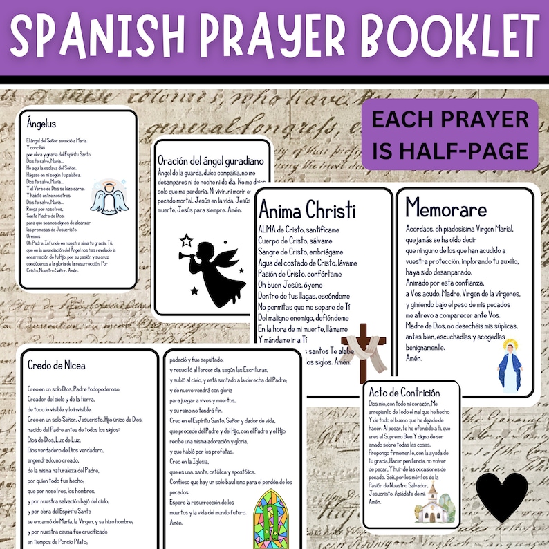 Spanish Catholic Prayer Booklet: 25 Traditional Prayers (printable PDF ...