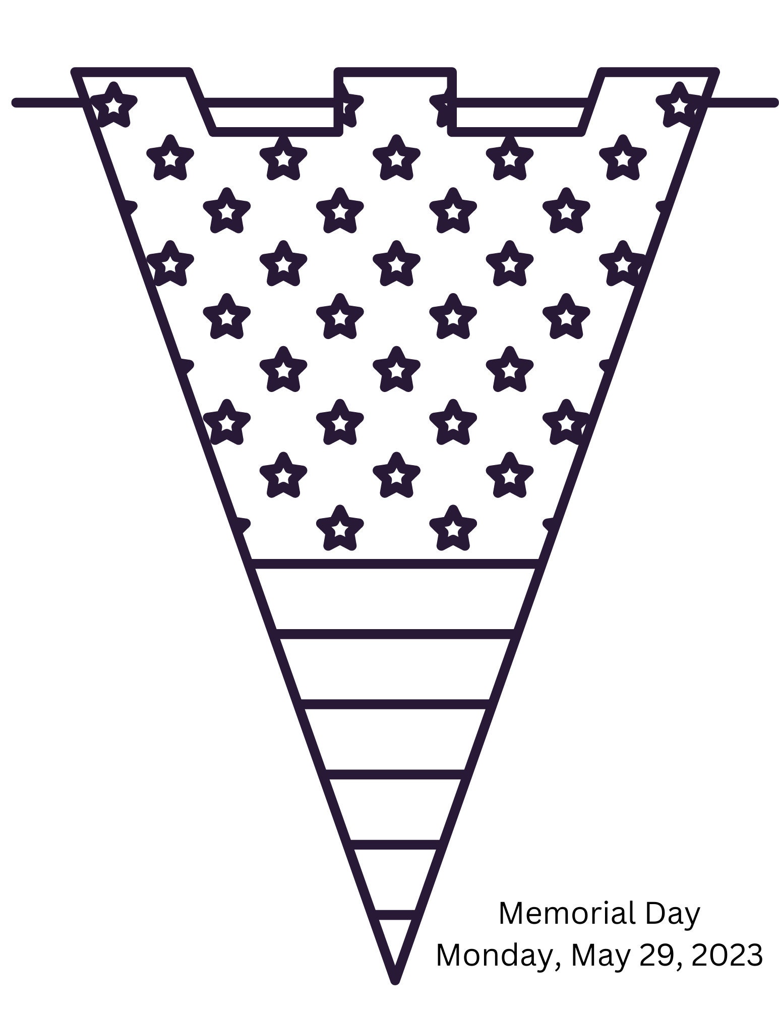 Coloring Sheet Memorial Day Banners