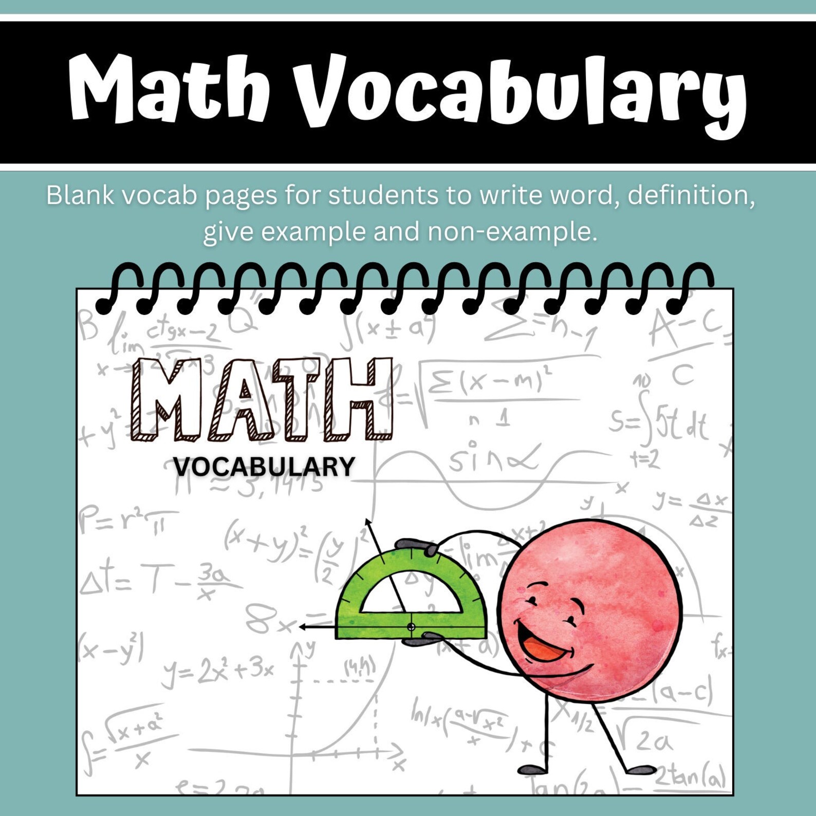 Math Vocabulary | Terminology | Examples Non-examples | Math Standards ...
