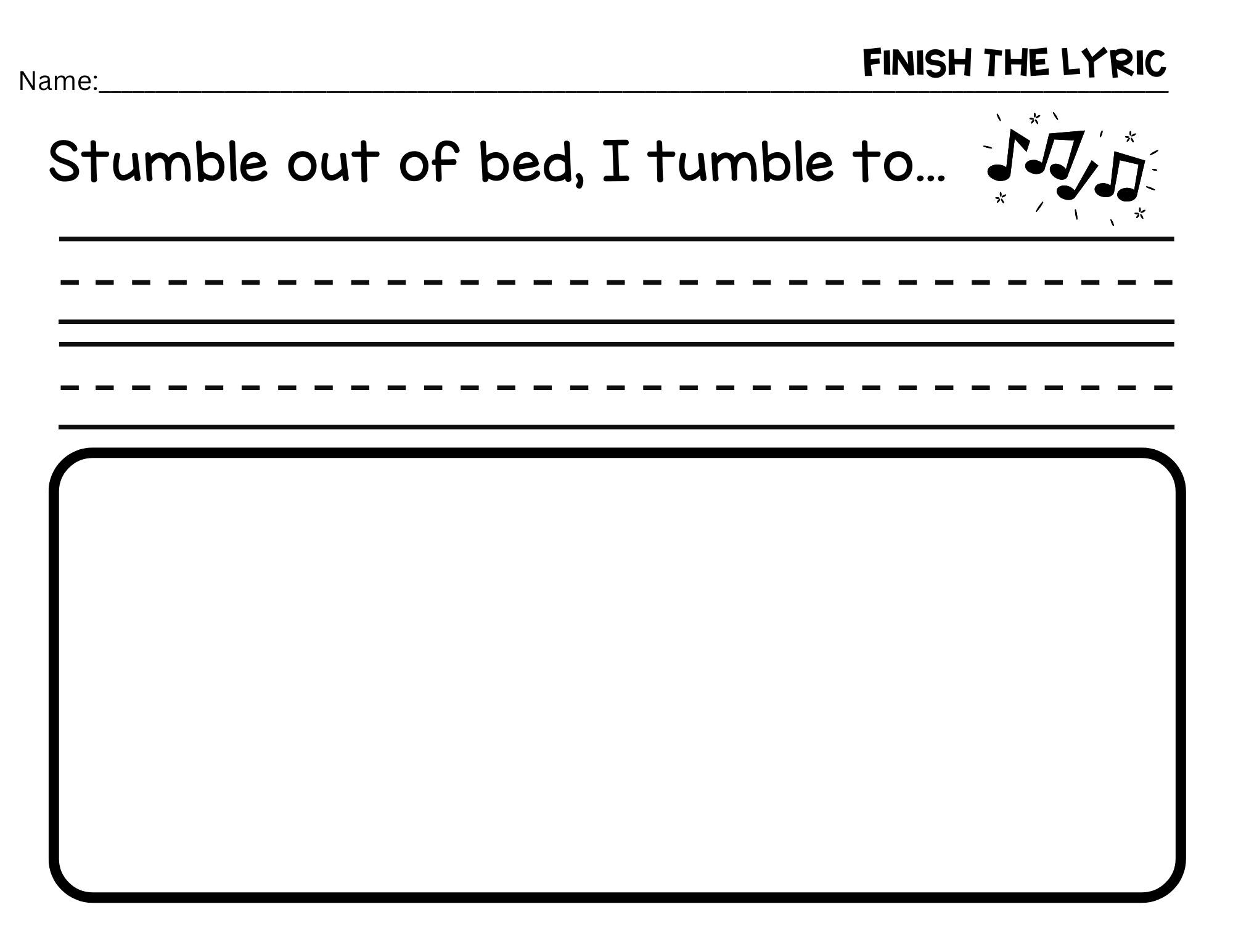 Finish the Lyrics | Fun Activity | Primary Grades | Music | End-of-year ...