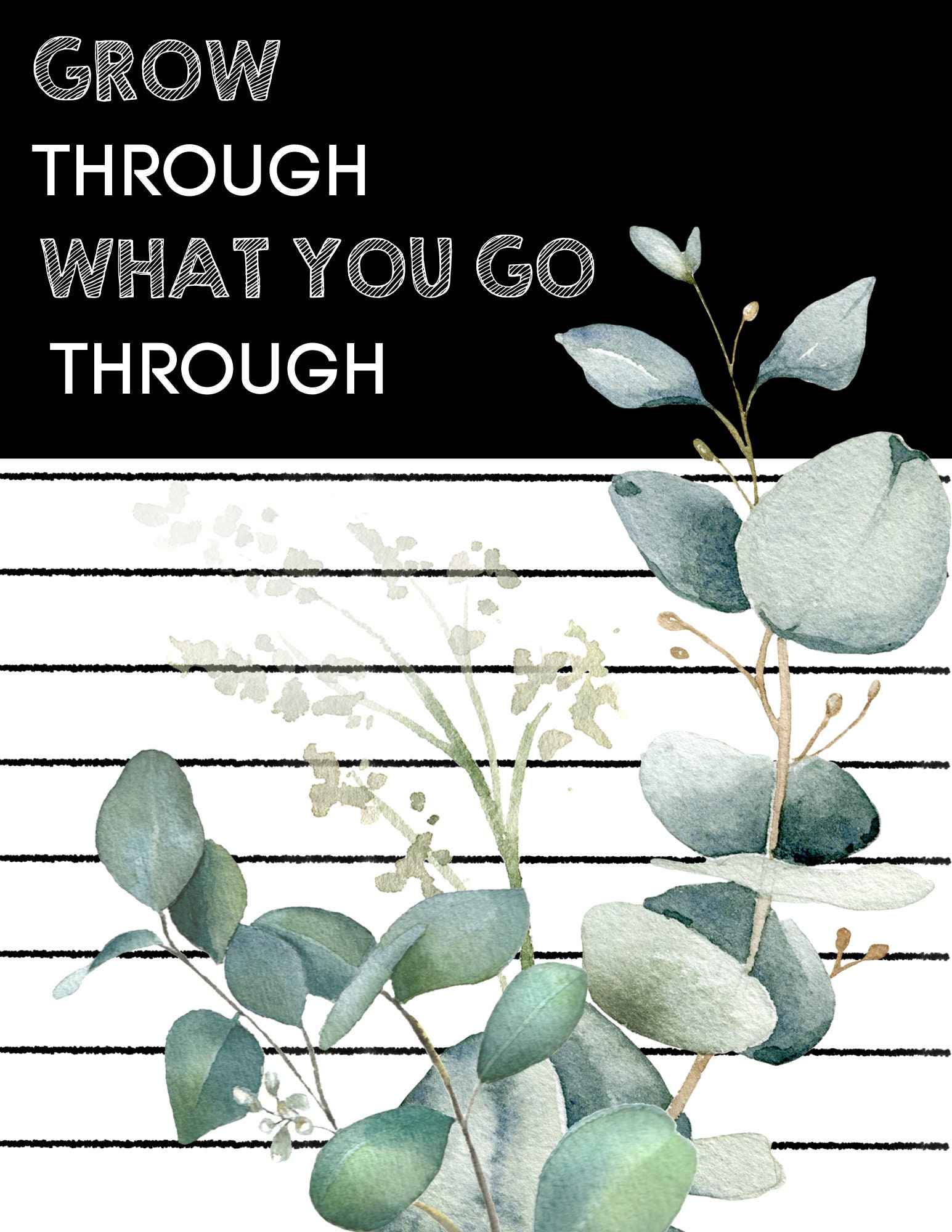 Eucalyptus Theme Classroom Poster Set Growth Mindset 10 Printables ...