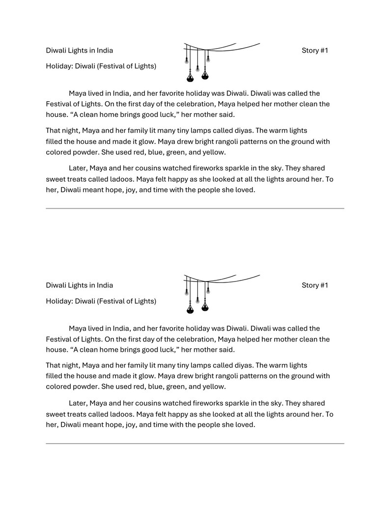 Holidays Around the World | Reading Passages | Comprehension Questions ...