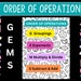 GEMS Order of Operations Poster: Math Classroom Decor (PDF) - Etsy