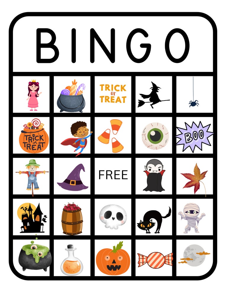Halloween BINGO Cards |10 Different Cards and Images to Call Bingo ...