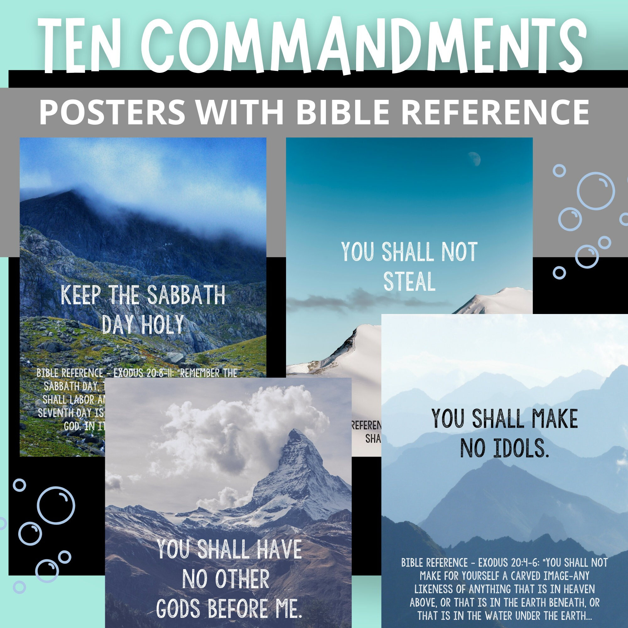 Ten Commandments Posters | Mountains Photos | Catholic School | Sunday ...
