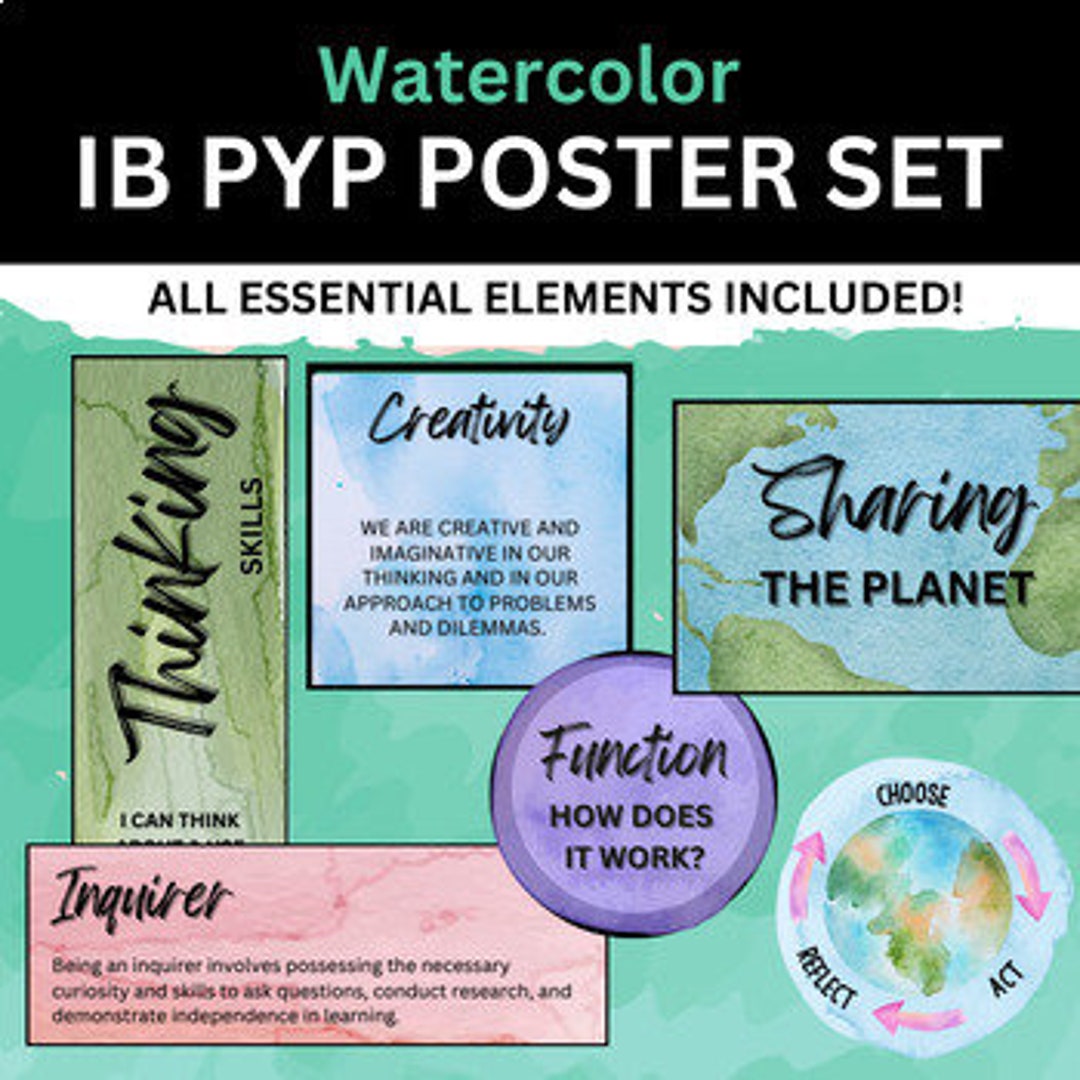 IB PYP Set Watercolor | All Essential Elements Included + MORE | Print ...