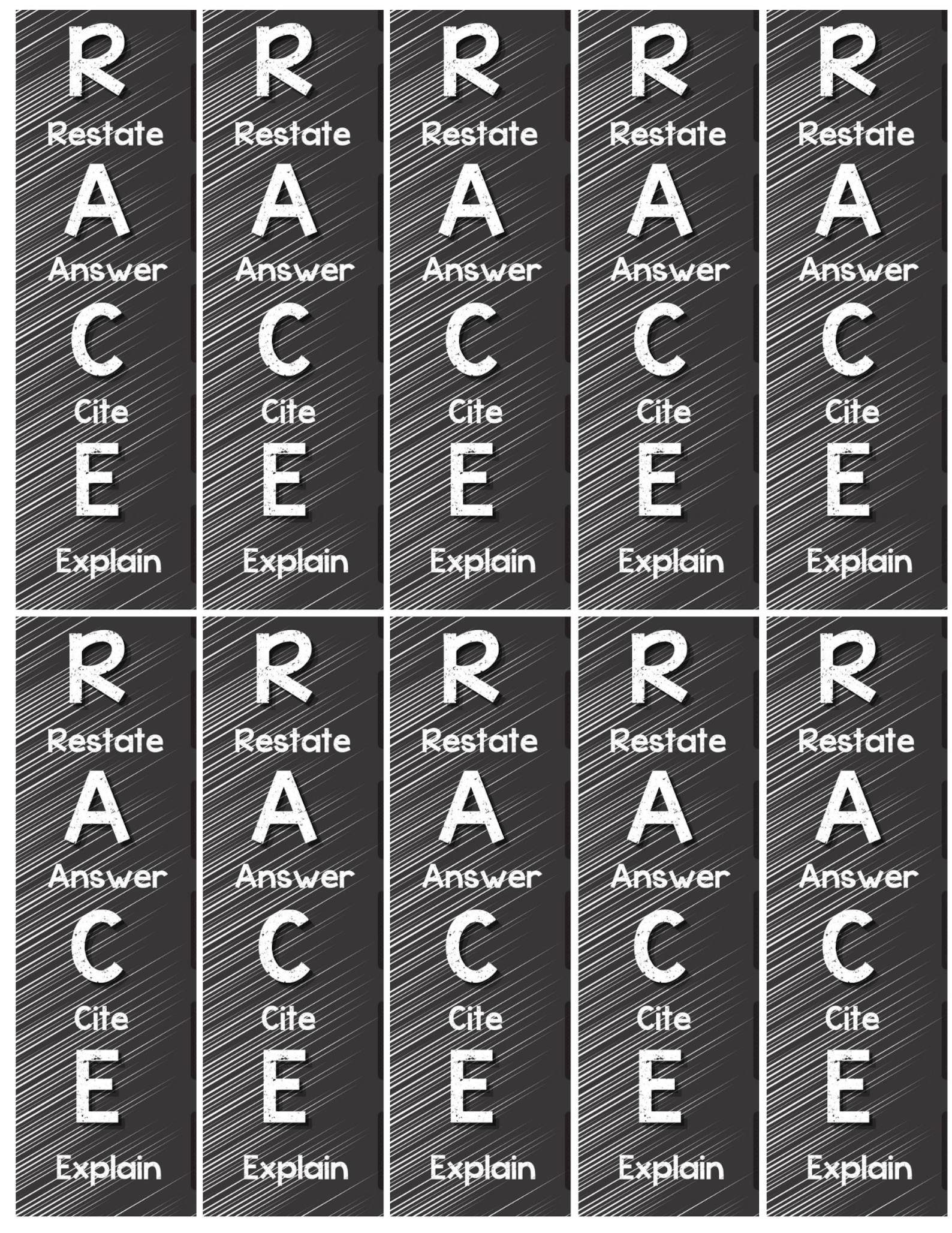 RACE Writing Strategy | Short Response | Response to Text | Restate ...