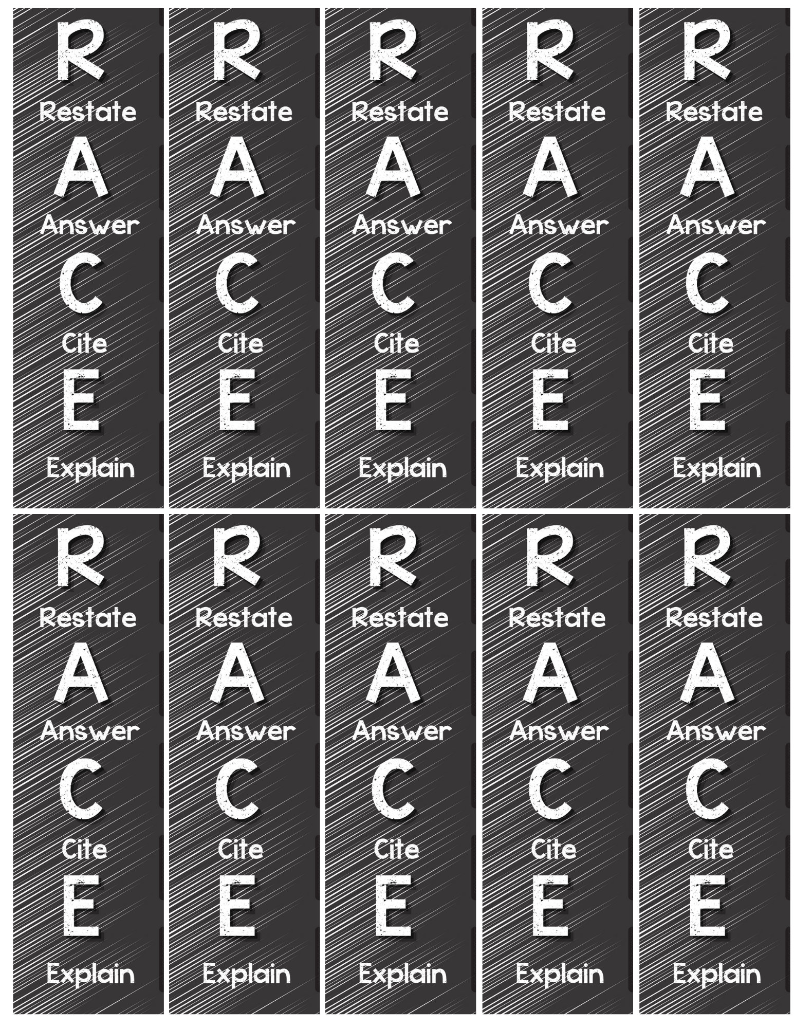 RACE Writing Strategy | Short Response | Response to Text | Restate ...