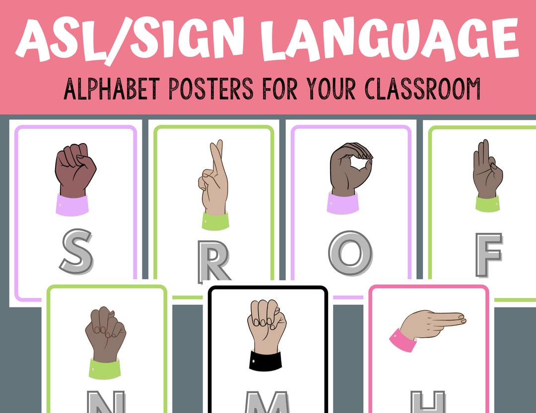 ASL Sign Language Alphabet Posters | Hearing-impaired | Special ...