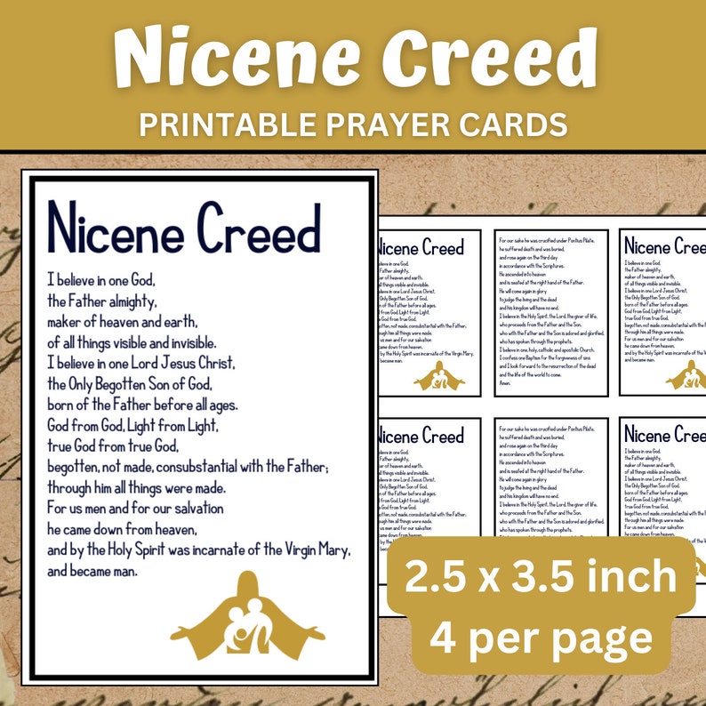 Nicene Creed Prayer Cards: Catholic Bible Study (printable) - Etsy