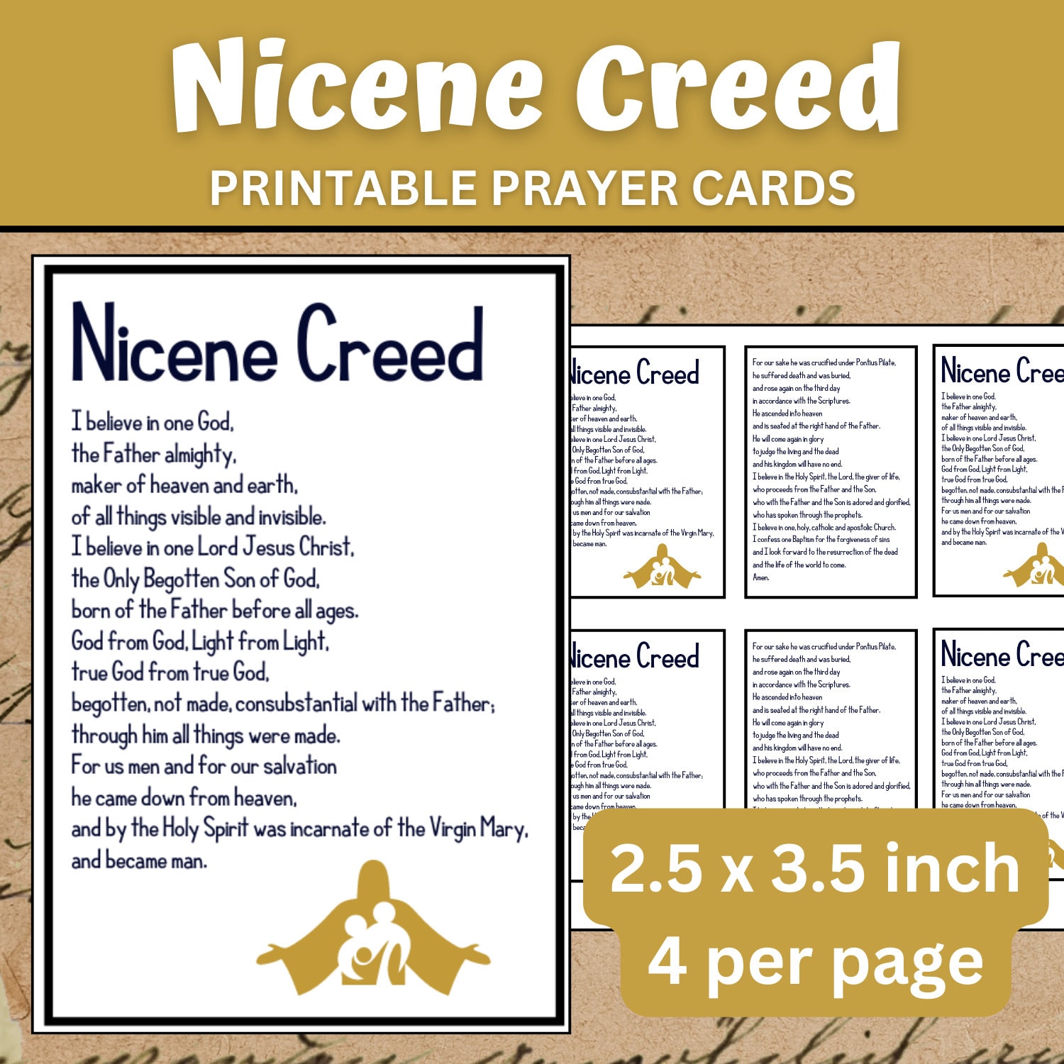 Nicene Creed Prayer Cards: Catholic Bible Study (printable) - Etsy