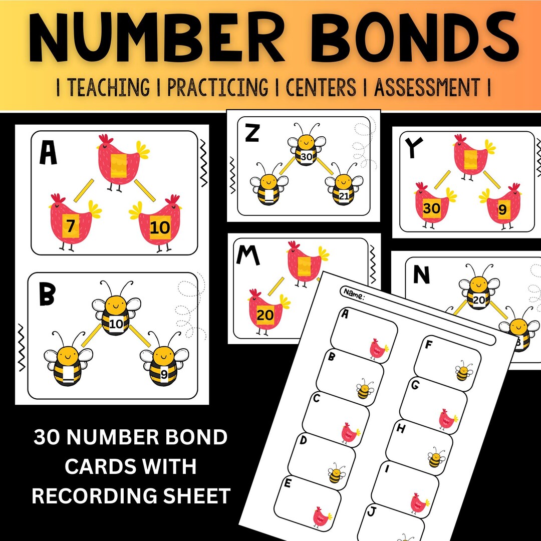 Number Bond Math Activity | Cute Farm-themed Math Review | Counting 10 ...