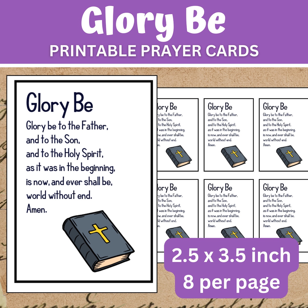 Printable Glory Be Prayer Cards: Catholic Religious Education (PDF ...