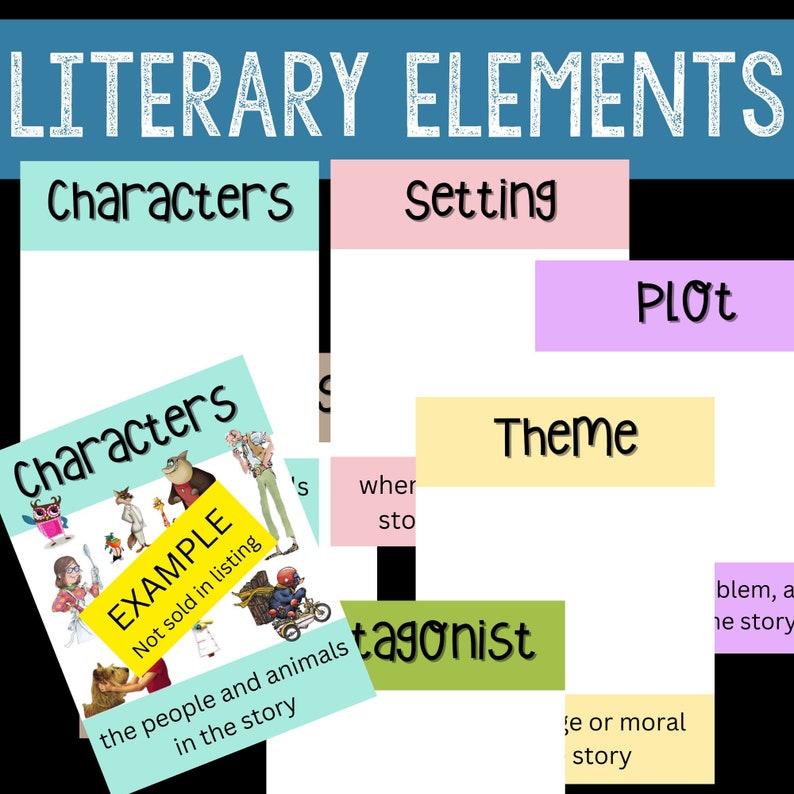 Literary Elements | Character Setting Plot Theme Protagonist Antagonist ...