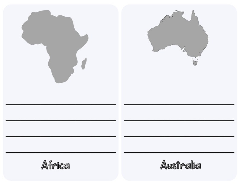 World Booklet | 7 Continents | 5 Oceans | Label Color Write Facts ...