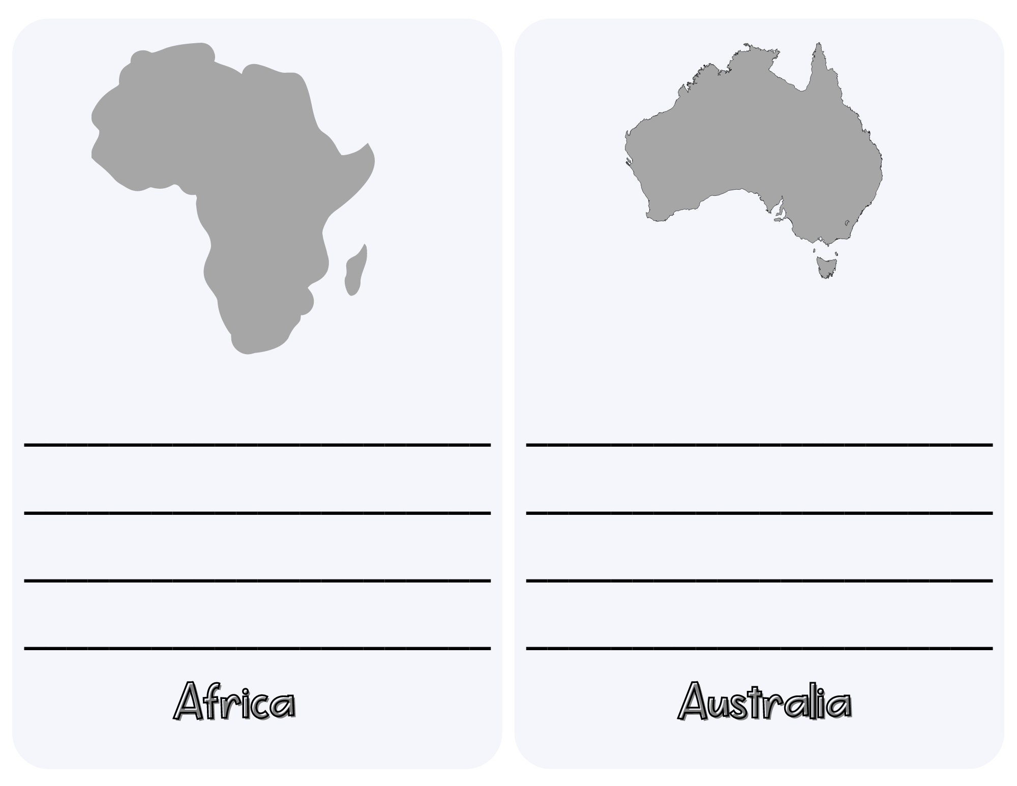 World Booklet | 7 Continents | 5 Oceans | Label Color Write Facts ...