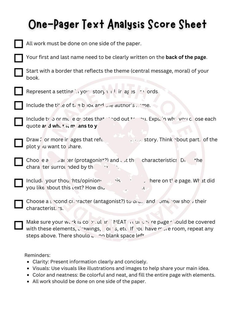 One-pager Book Report | Digital Book Reports | Literary Elements ...