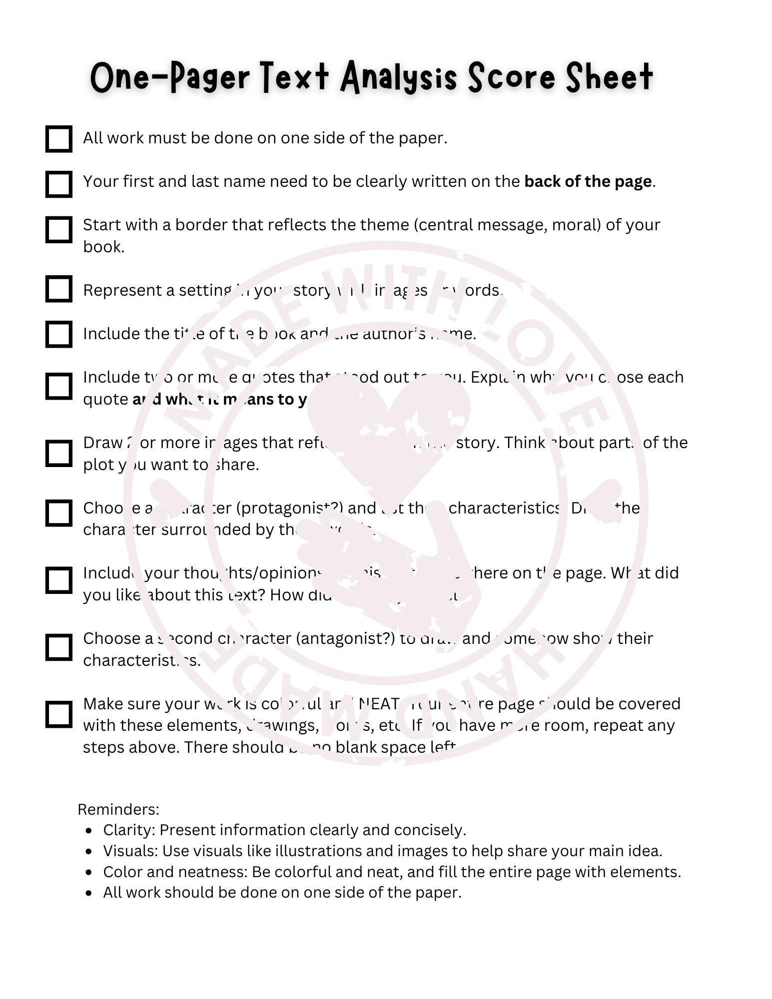 One-pager Book Report | Digital Book Reports | Literary Elements ...