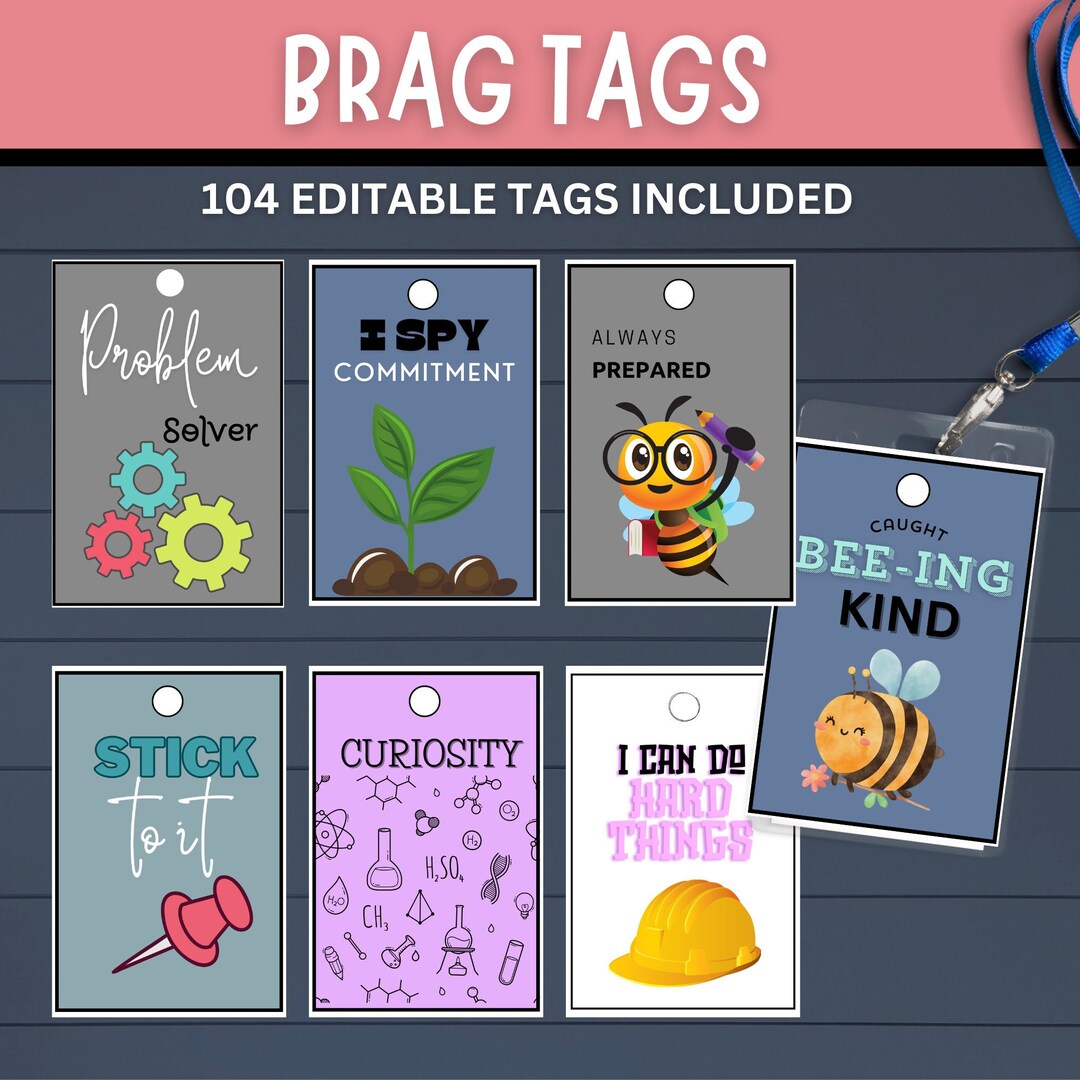 Buy Brag Tags Brave Tags Motivation Classroom Management Goal-setting ...