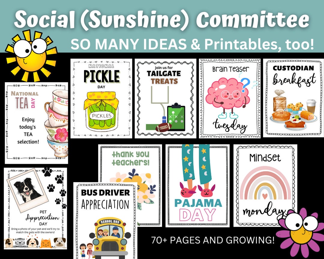 Social Committee Printables: Staff Morale & Team Building (digital ...