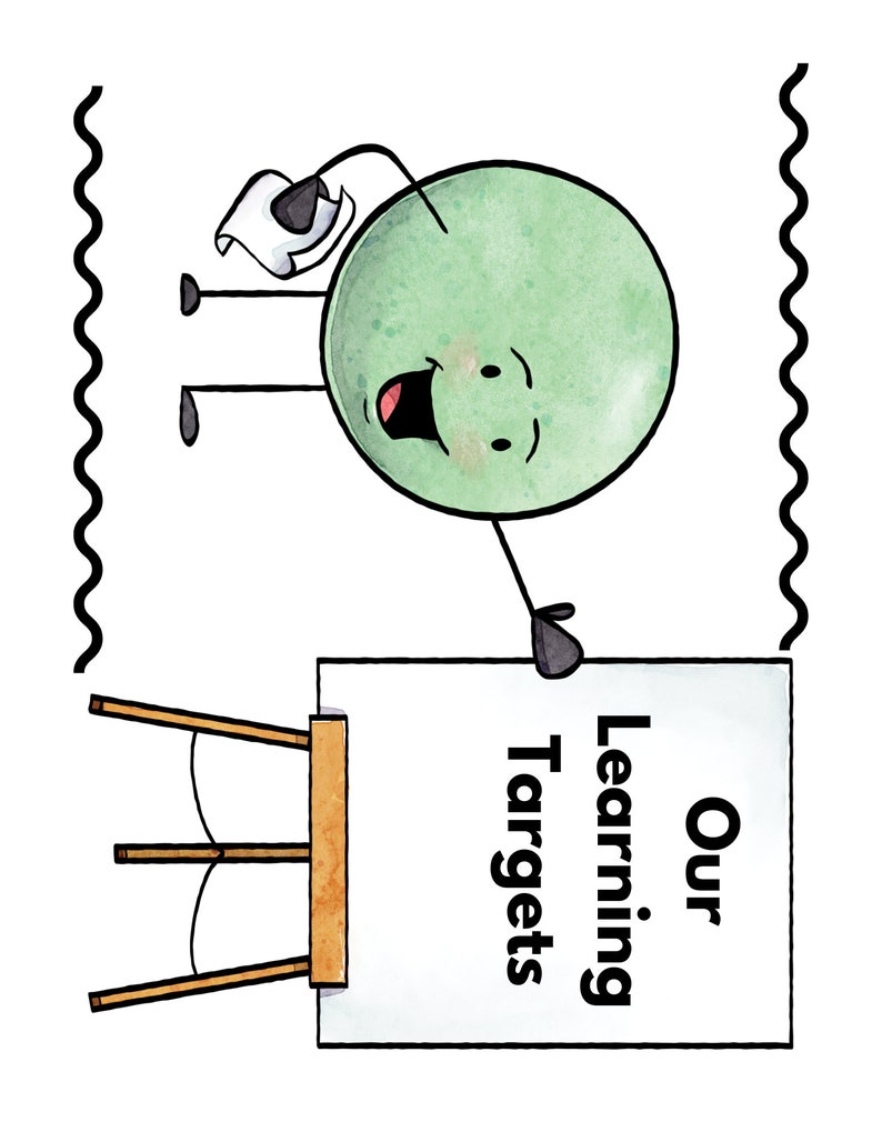 Learning Target Signs | Editable in Canva | Cute Dot Dudes | Display ...