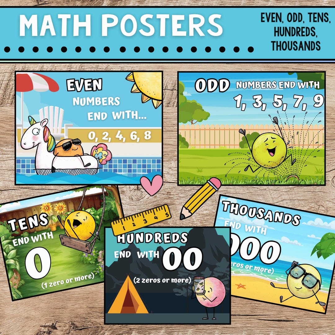 Odd & Even Numbers Posters: Place Value Math Printables (PDF Download ...