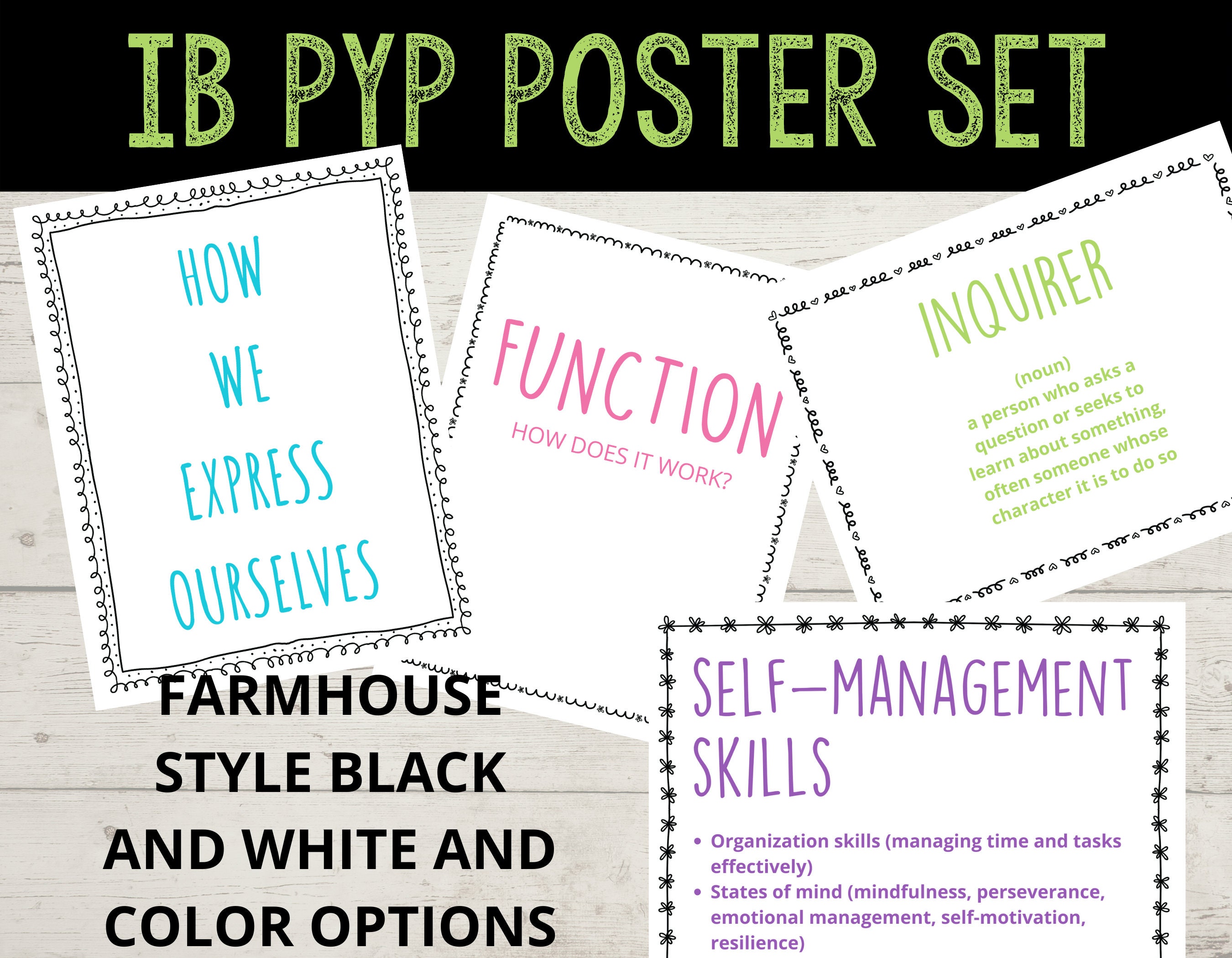 IB PYP Poster Set | All Essential Elements Included | International ...