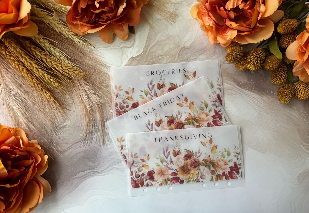 A6 Matte Vellum Cash Envelopes- Fall Floral Collection - Etsy