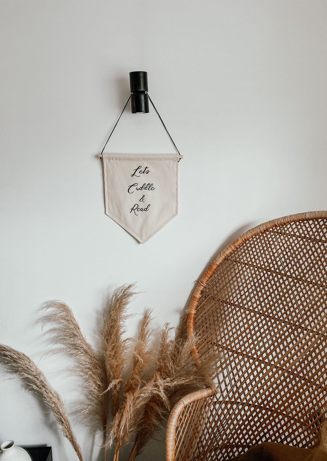 Lets Cuddle and Read Fabric Banner// Hand-painted Calligraphy Fabric ...