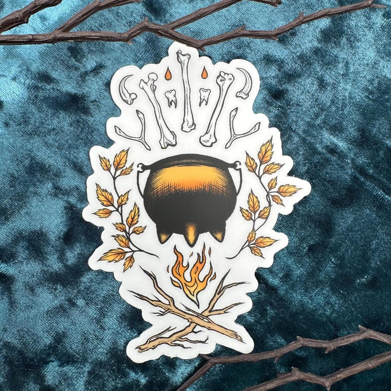 Witch’s Potion Cauldron Clear Vinyl Sticker - Etsy