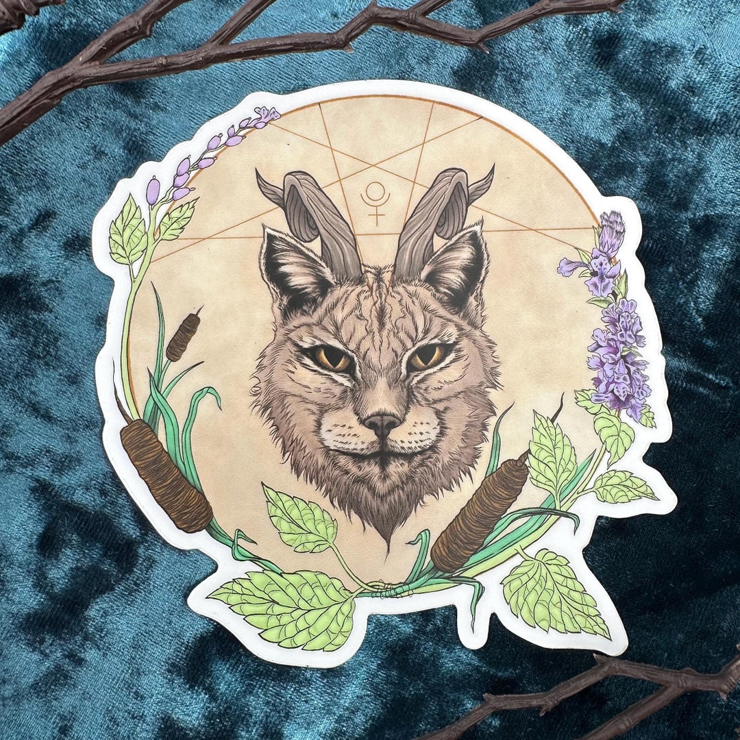 Demon Cat Summoning Circle Vinyl Sticker - Etsy
