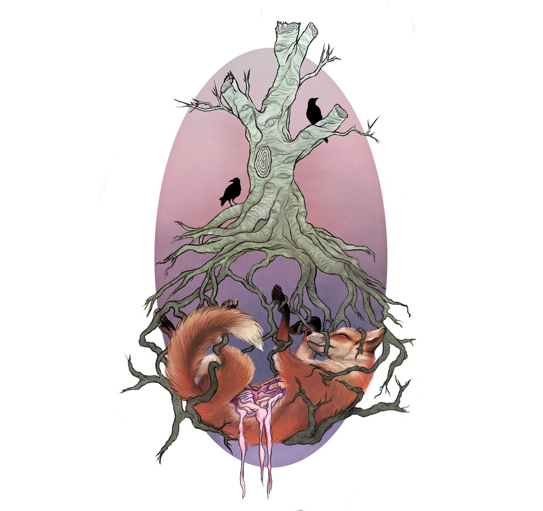 Decaying Fox decomposition Life and Death Art Print - Etsy