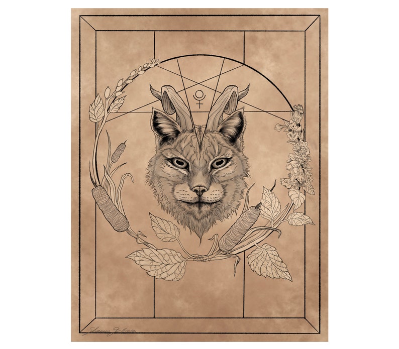 Demon Cat Summoning Circle Art Print - Etsy