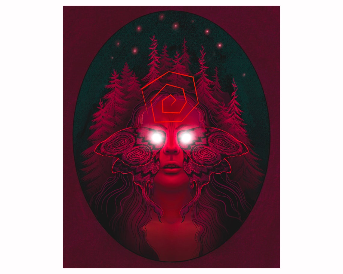 Moth Woman Cryptid Art Print - Etsy